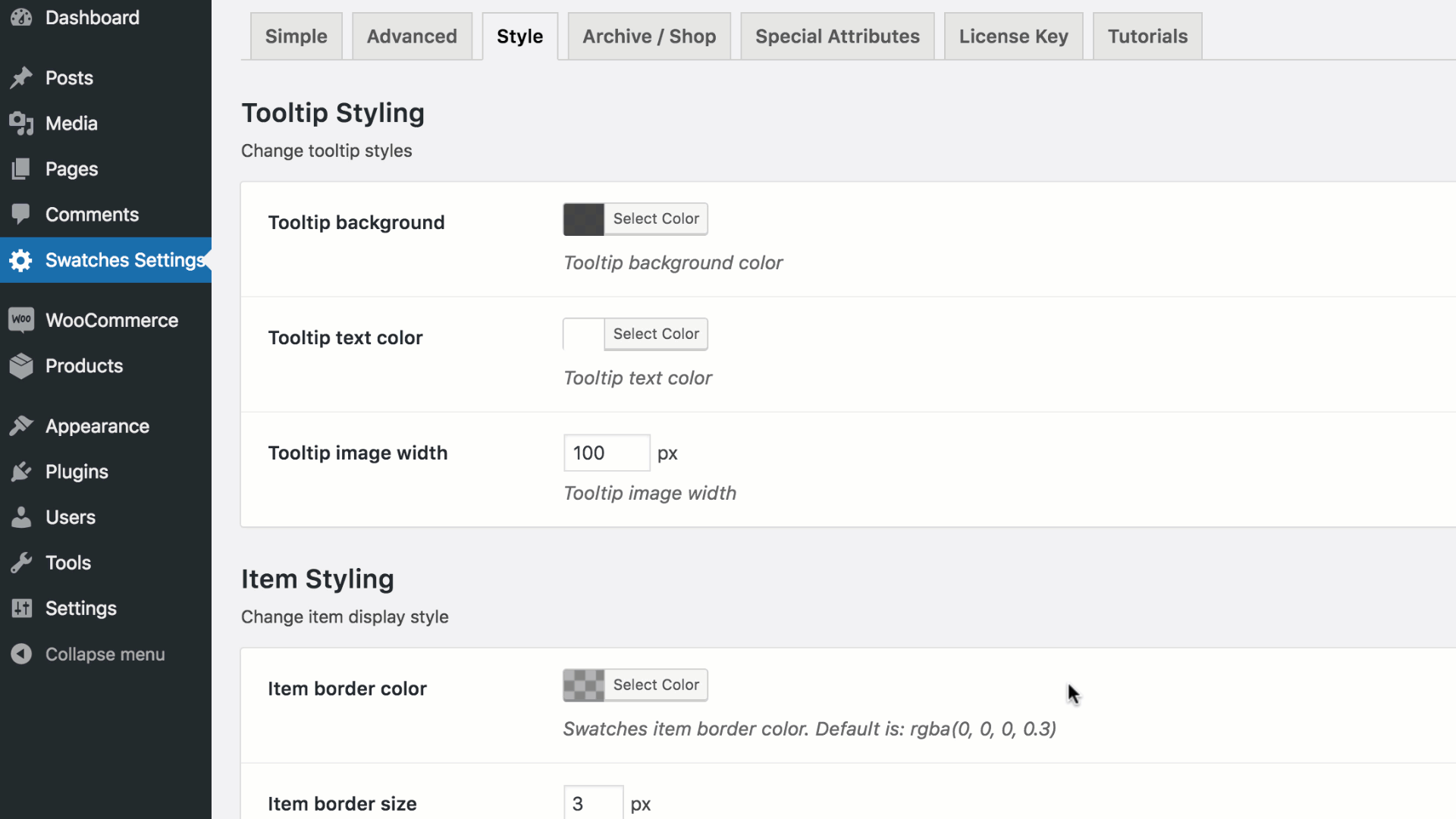 Hover Swatches Border Styling – WooCommerce Variation Swatches Demo
